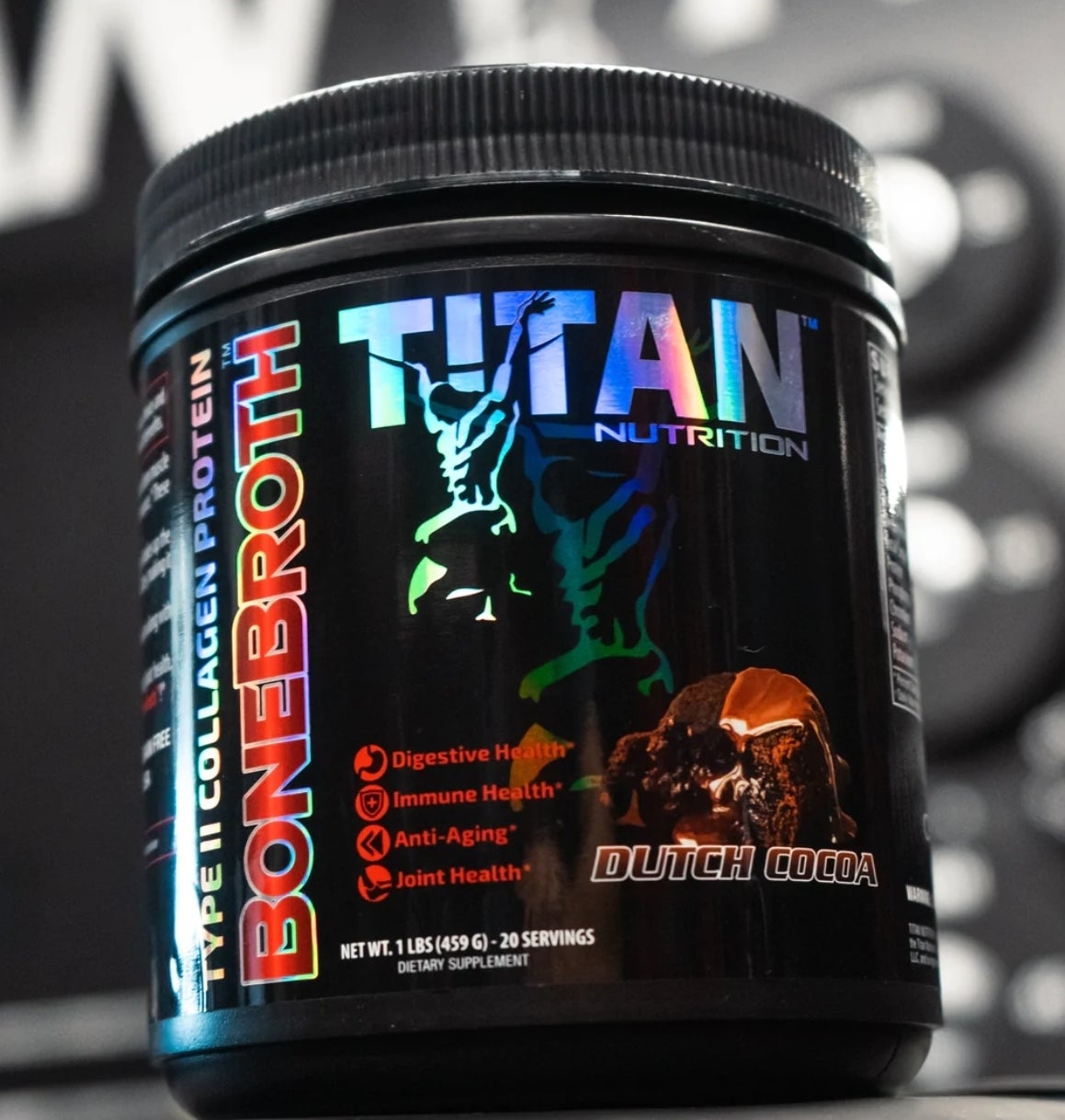Titan Nutrition - Bone Broth Type II Collagen Protein Dutch Cocoa 1lb ...