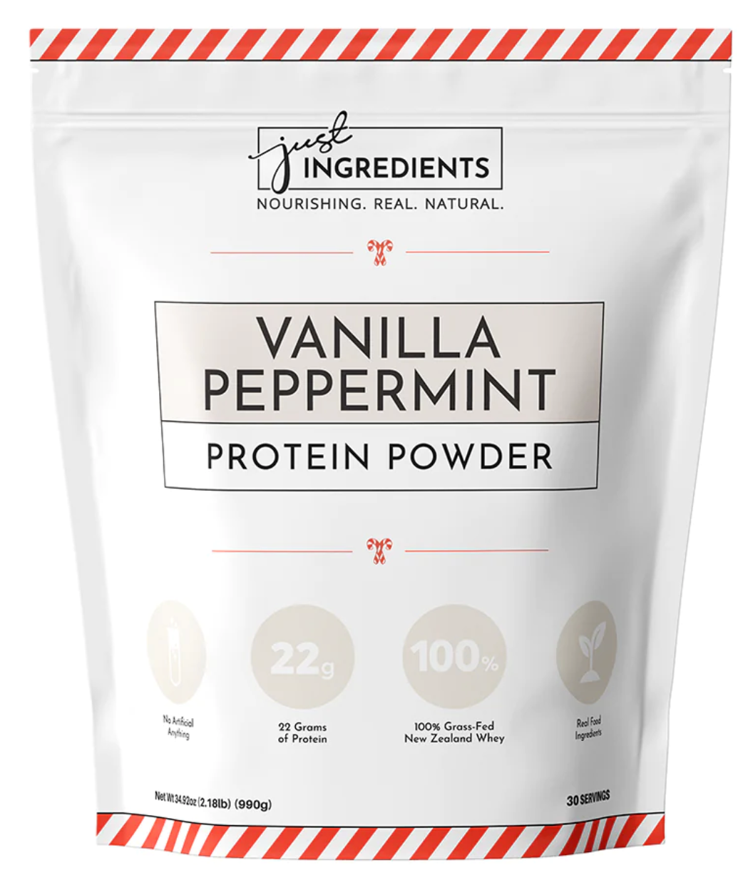 Just Ingredients - Vanilla Peppermint Protein Powder 30 svgs | Max ...